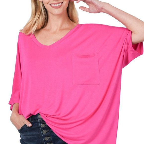 Zenana Outfitters | Tops | Zenana Vneck Oversize Top | Poshmark